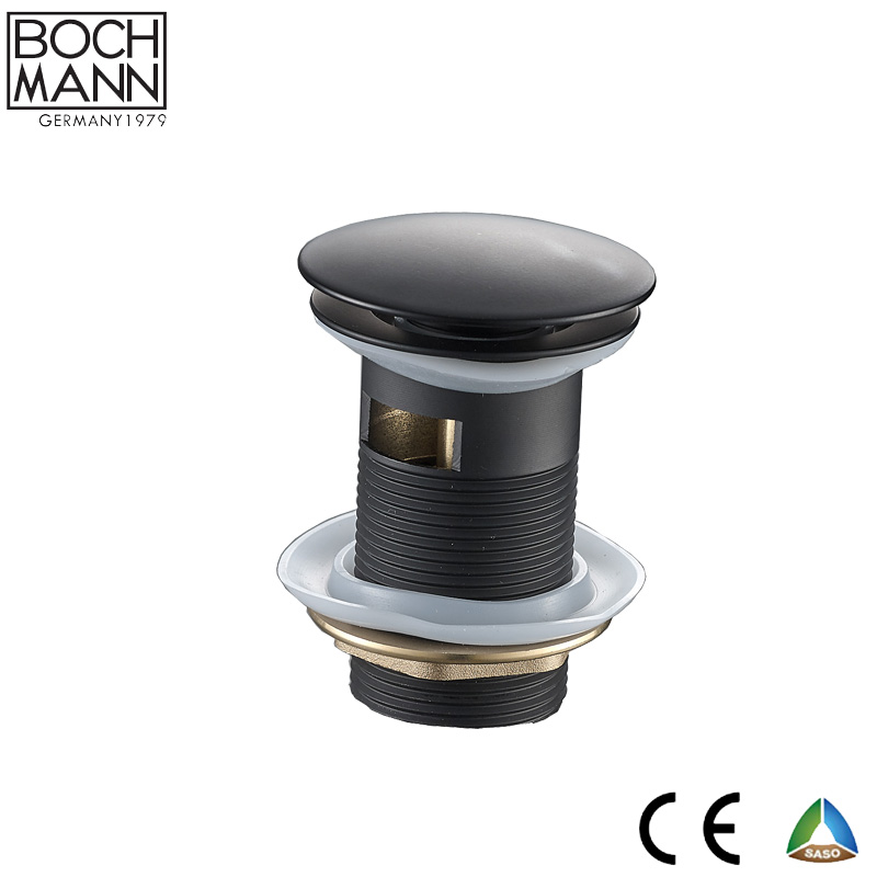 matt black pop up waste with overflow hole